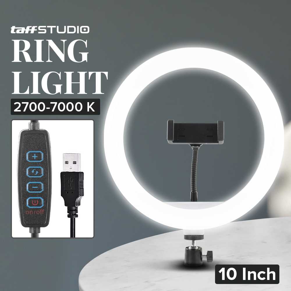 Jual TaffSTUDIO Lampu Ring Light LED 3in1 Color Phone Holder