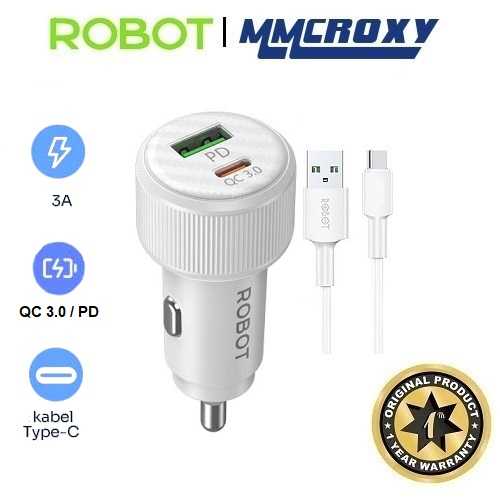 Jual Robot RT-C11 Car Charger Suit Dual Port USB A USB C Fast