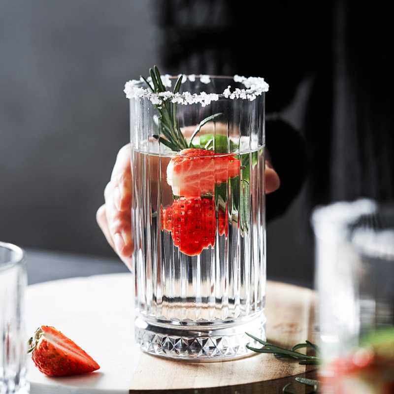 Jual One Two Cups Gelas Kaca Aesthetic Kopi Teh Striped Crystal