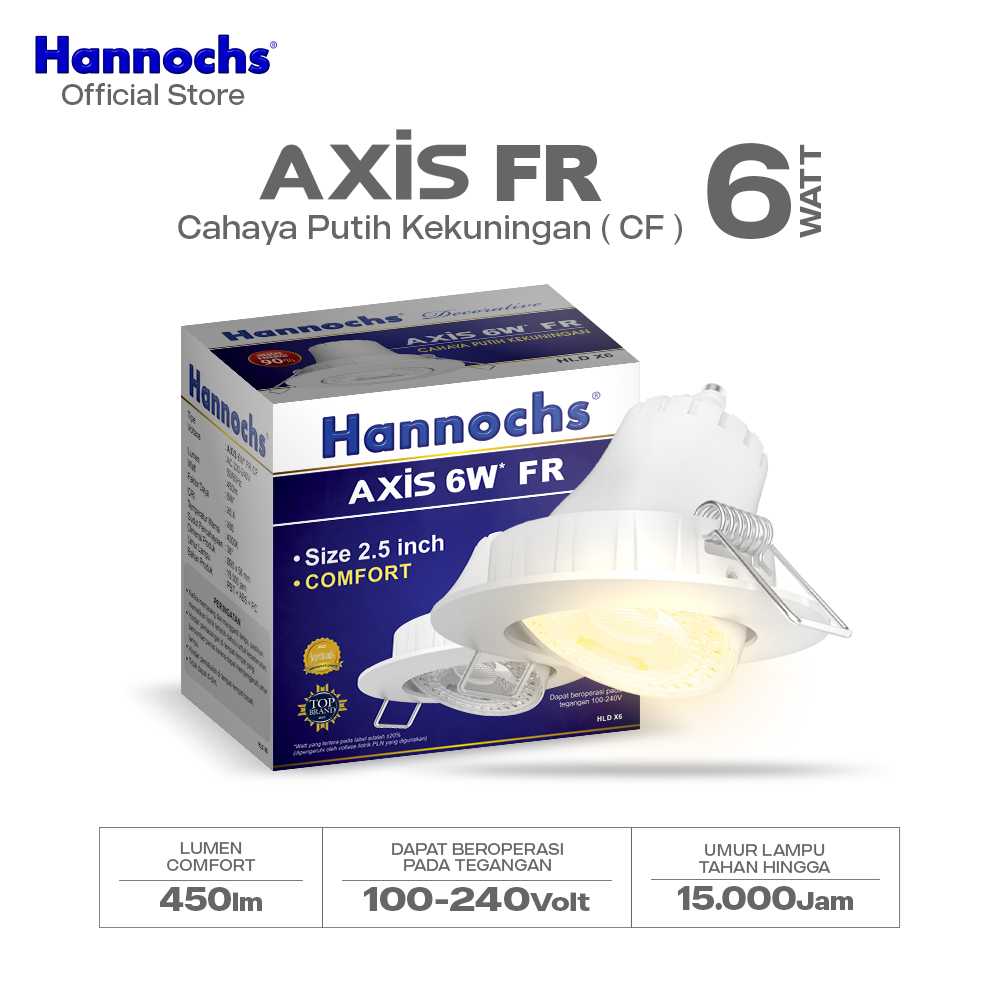 Jual Hannochs Lampu Downlight LED Axis 6 Watt FR Cahaya Comfort