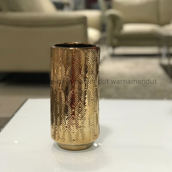 Jual Vas Bunga Keramik Gold Luxury Premium Pot Dekorasi Ruangan