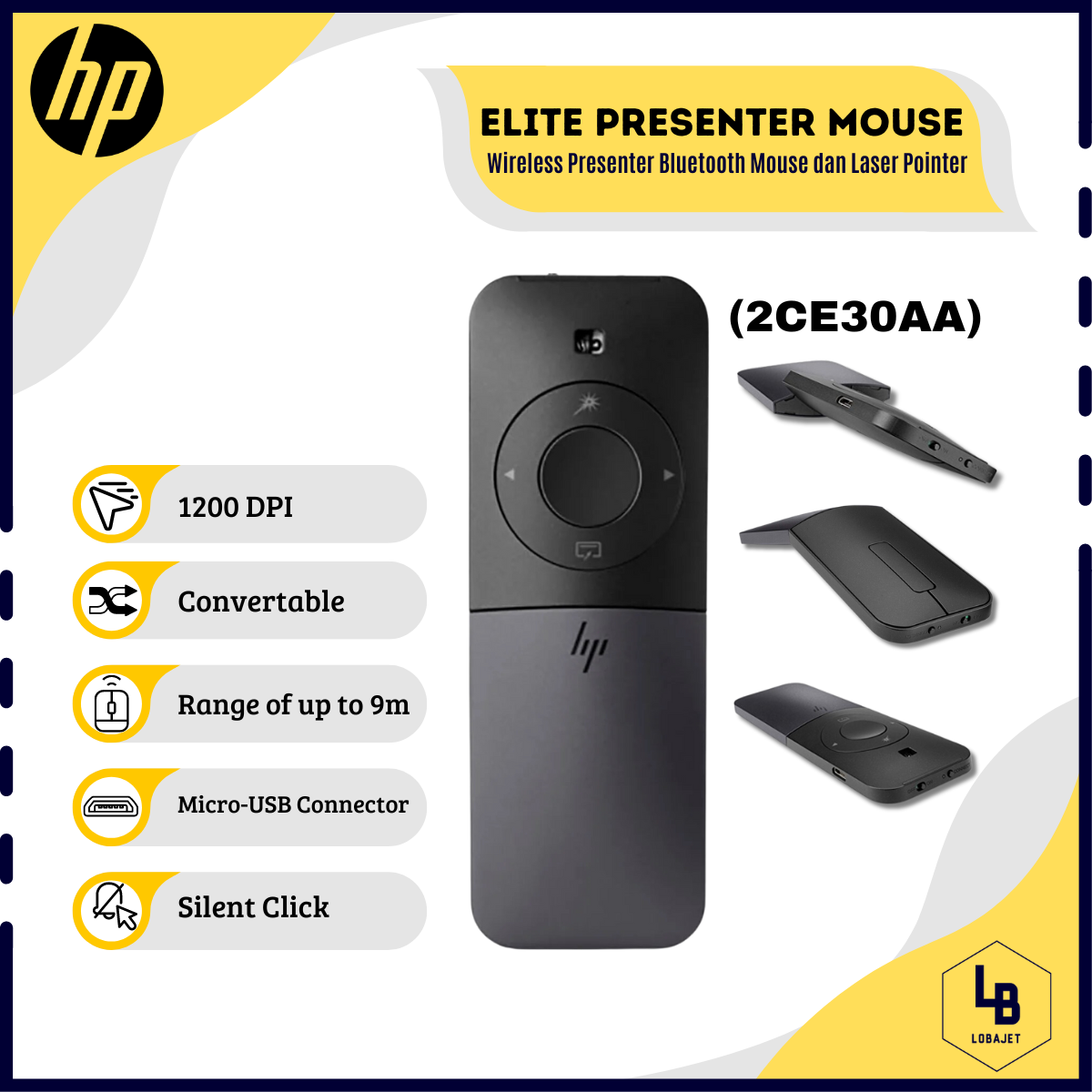 Jual HP Elite Presenter Mouse 2CE30AA | Jakmall.com