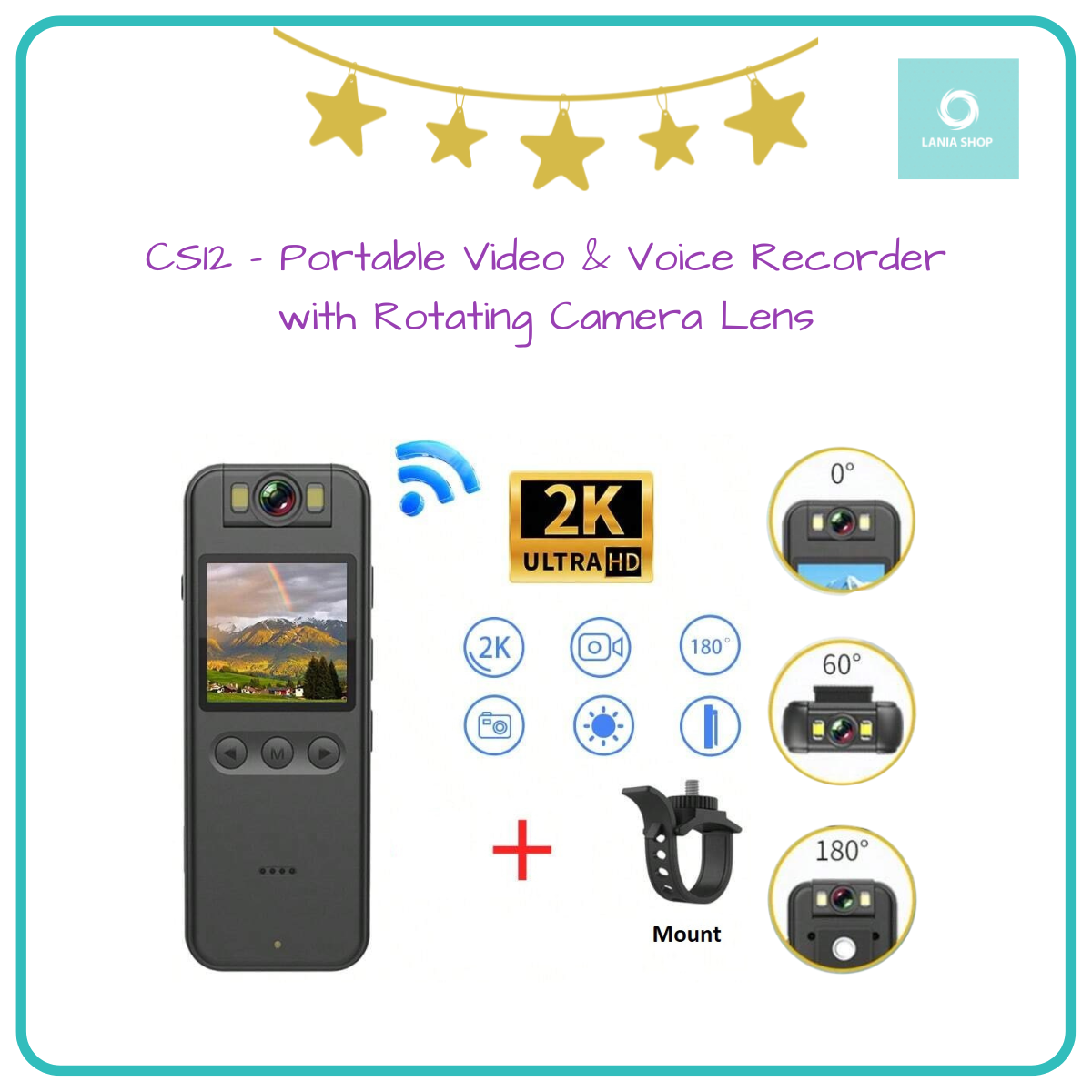 Jual CS12 - Portable Video and Voice Recorder with Rotating