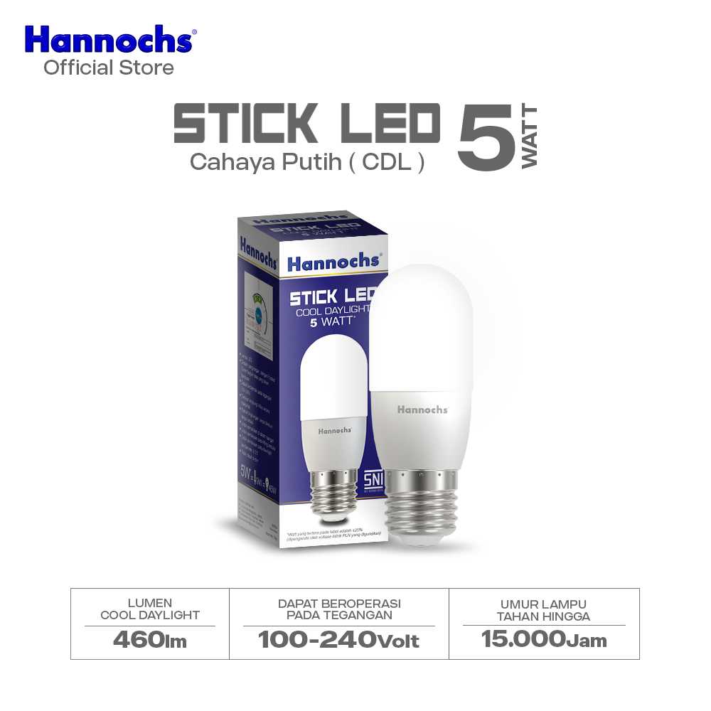 Jual Hannochs Lampu Bohlam LED Stick 5W Cahaya Putih | Jakmall.com