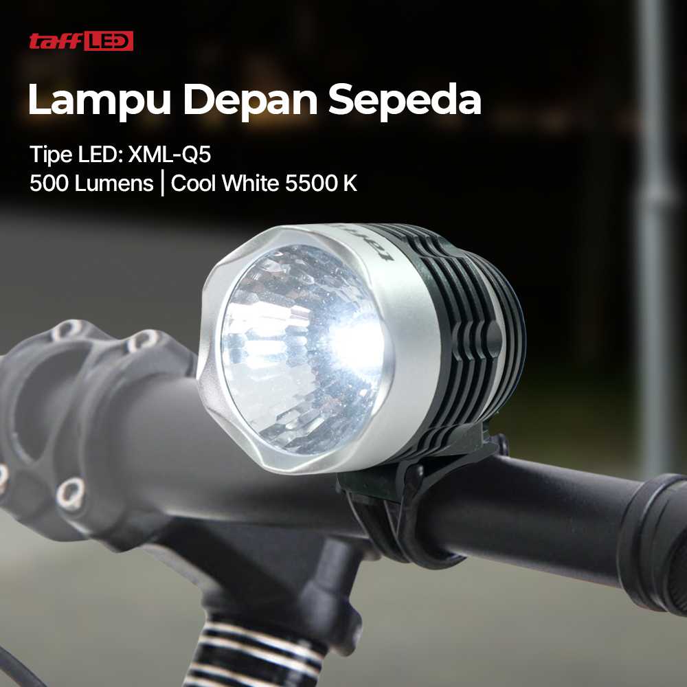 Jual TaffLED Lampu Depan Sepeda LED CREE XML-Q5 Waterproof