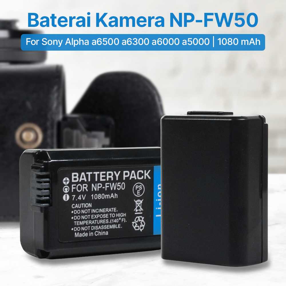 Jual Baterai Kamera NP-FW50 for Sony Alpha a6500 a6300 a6000