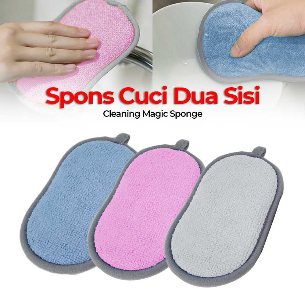 Jual BEAR FAMILY Spons Cuci Dua Sisi Cleaning Magic Sponge - BE10