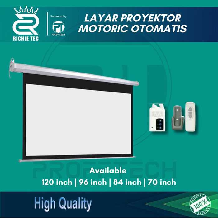 Jual Richie Tec Layar Proyektor Otomatis Motoric Wall Screen