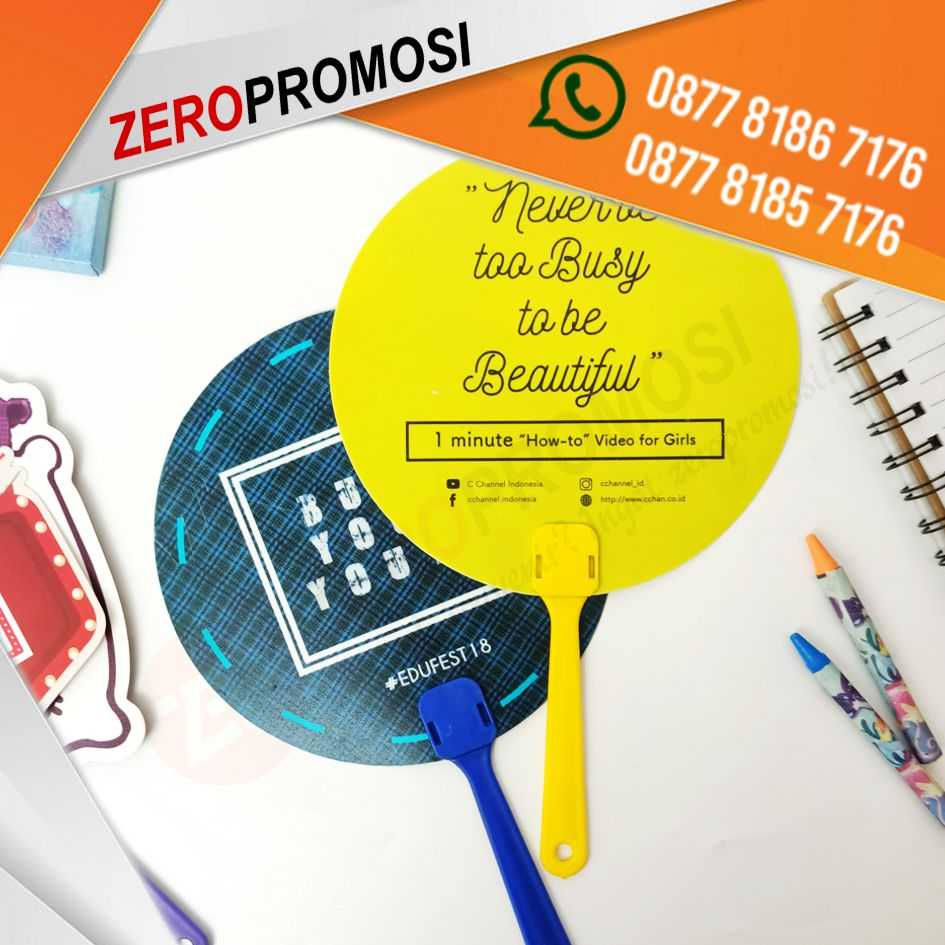 Jual Souvenir Kipas Artpaper Printing Full Colour Logo Custom