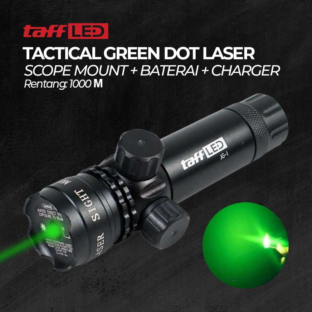 Jual TaffLED Laser Tactical Green Dot Scope Mount Baterai
