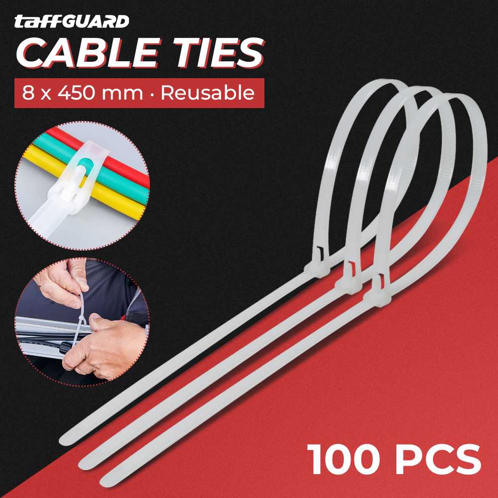 Jual TaffGUARD Kabel Ties Cable Organizer Reusable 8x450mm 100