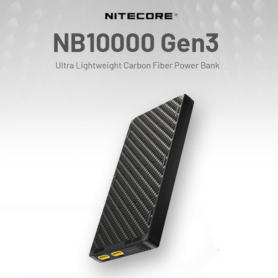 Jual NITECORE Power Bank Fast Charging Carbon Fiber USB Type C