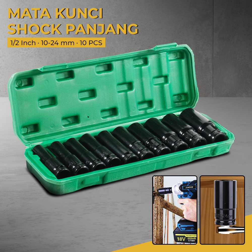 Jual XMSJ Mata Kunci Shock Socket Wrench Hex 1/2 Inch 10-24mm 10
