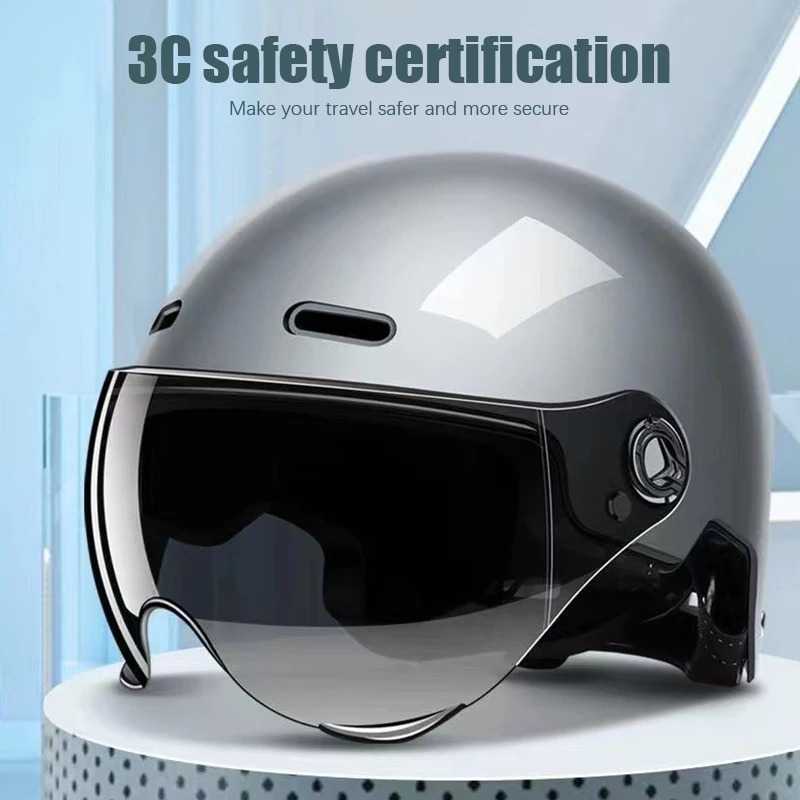 Jual GIDDEN Helm Sepeda Skuter Half Face Dark Visor Retro