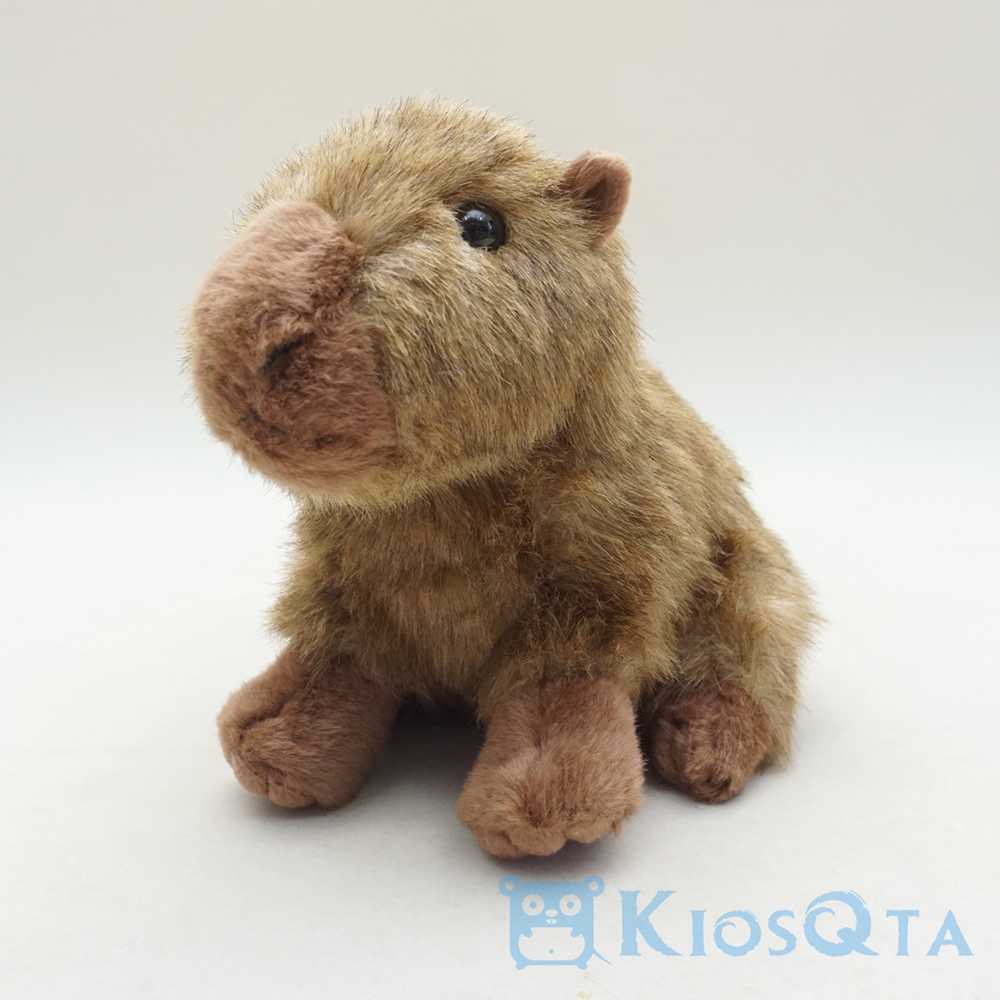 Jual boneka capybara marmut raksasa coklat tua duduk small real