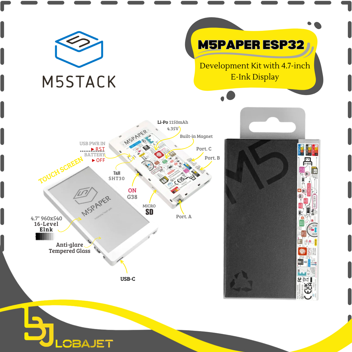 Jual M5STACK M5Paper ESP32 Development Kit with 4.7-inch E-Ink