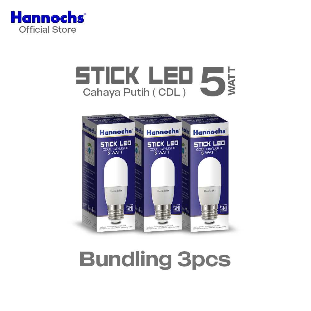 Jual Hannochs Lampu Bohlam LED Stick 5W Cahaya Putih Paket isi