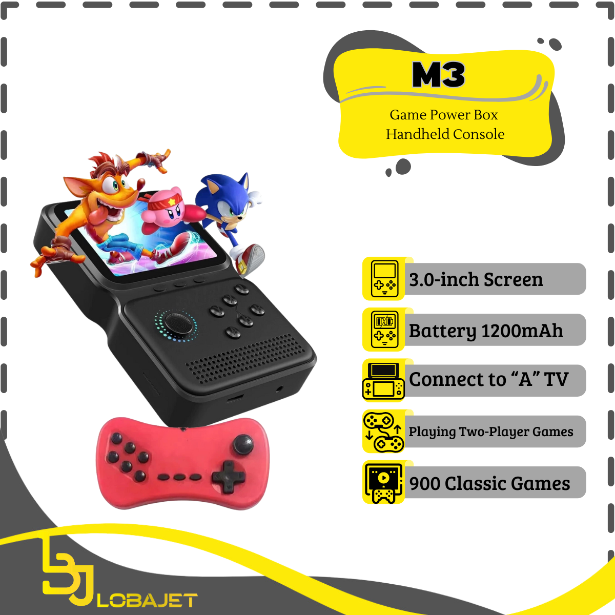 Jual M3 - Game Power Box Handheld Console 3.0 inch - 900 Games