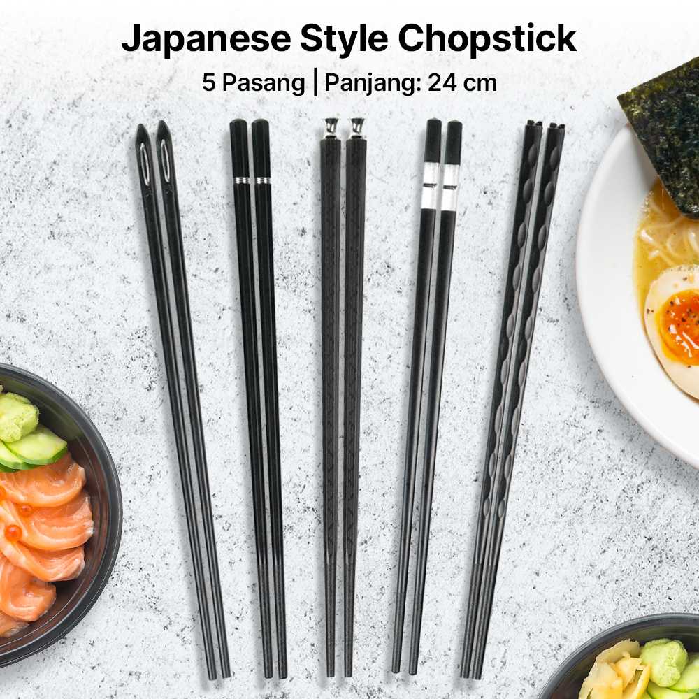 Jual KANGJUNWEISHI Alat Makan Sumpit Japanese Style Chopstick 5