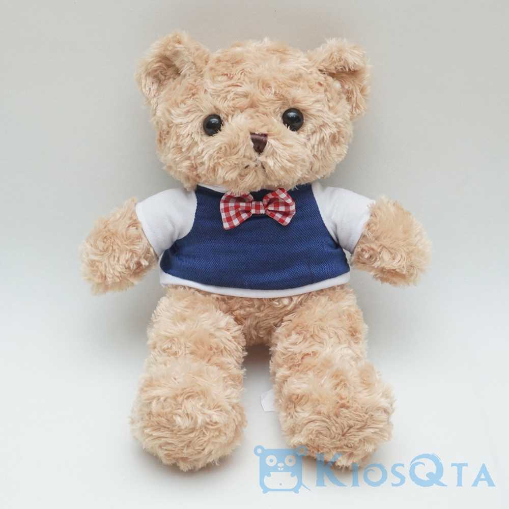Jual boneka teddy bear beruang coklat seragam biru dasi kupu