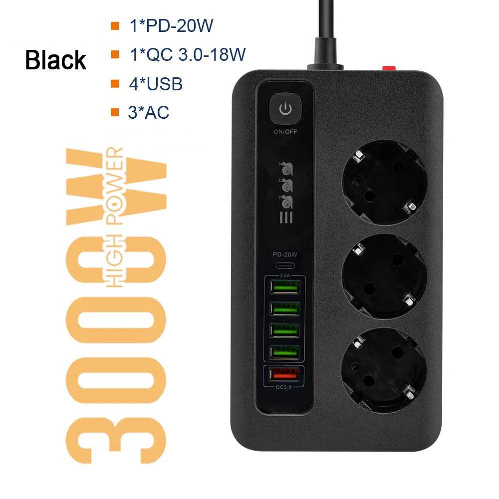 Jual BUZZ Power Strip 3 Plug EU USB Type C PD 20W QC3.0 250V