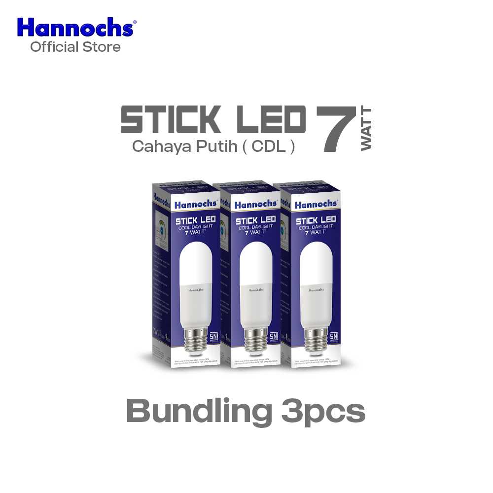 Jual Hannochs Lampu Bohlam LED Stick 7W Cahaya Putih Paket isi