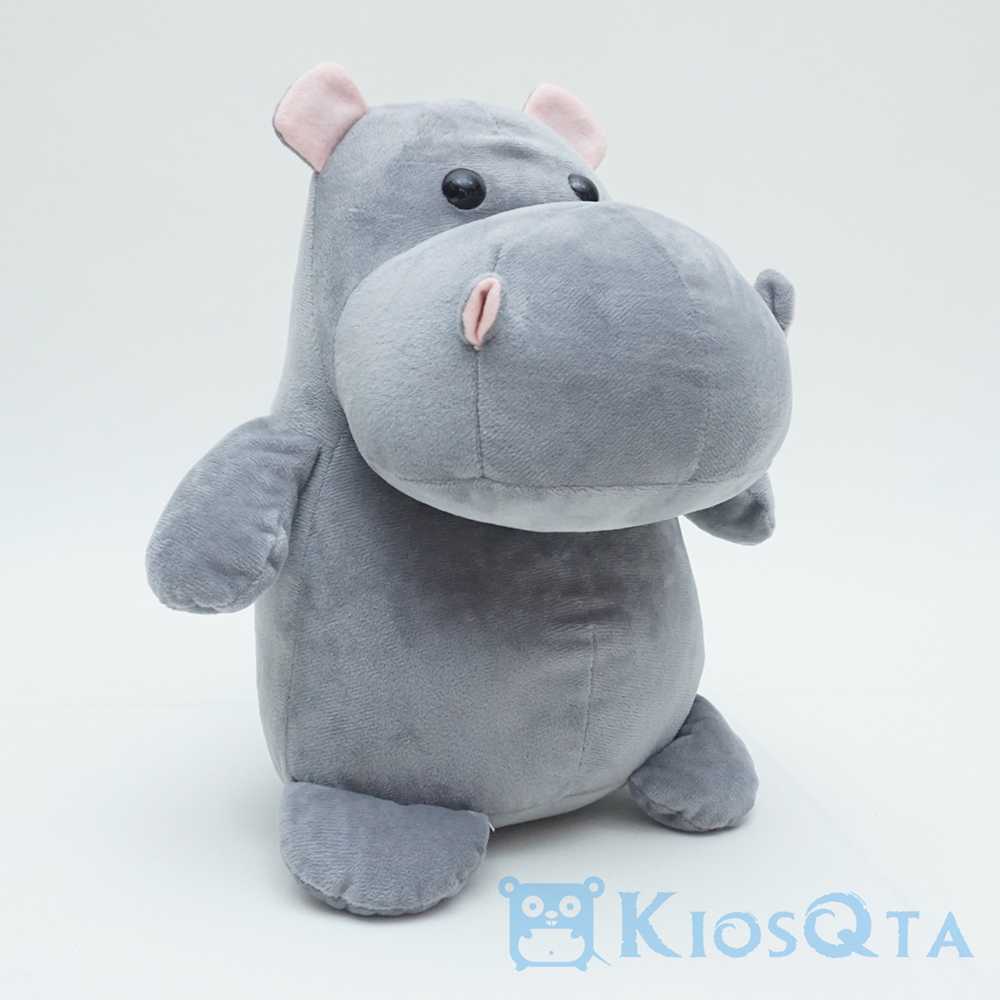 Jual boneka hippo kuda nil gendut cute abu abu tua medium