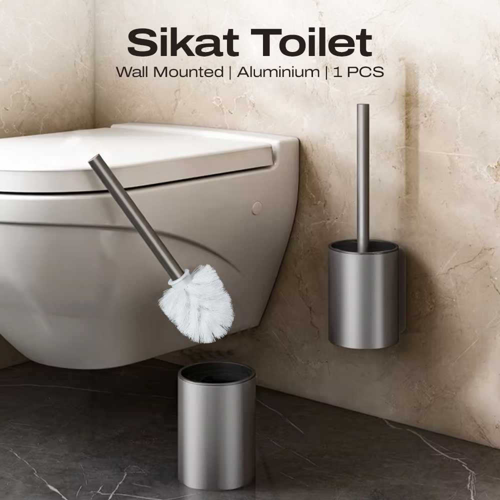 Jual TOINED Sikat Toilet WC Brush Wall Mounted Space Aluminium