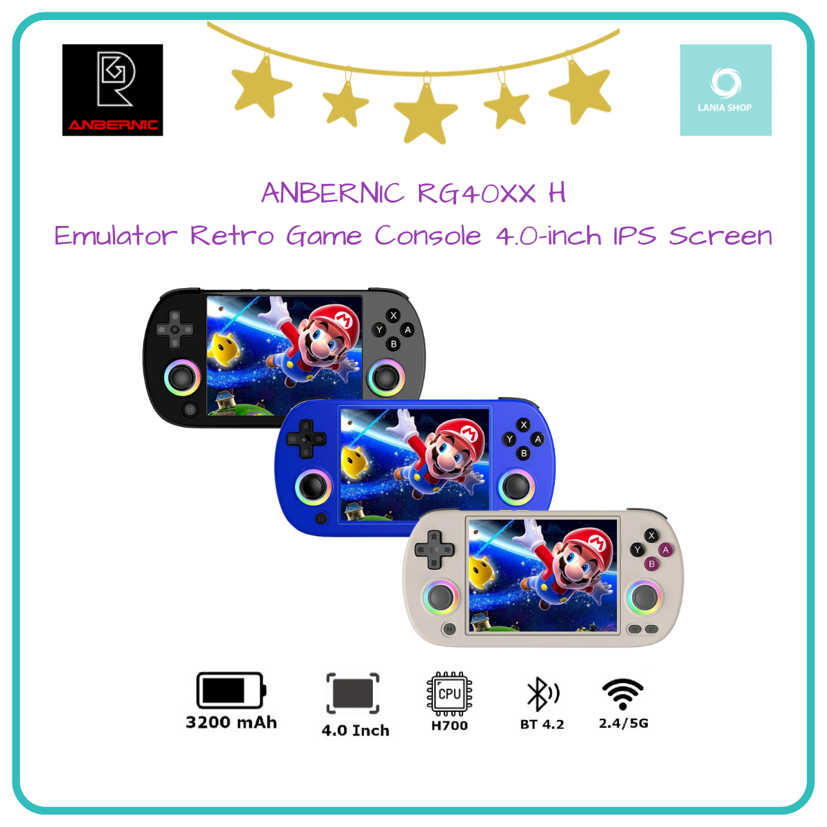 Jual ANBERNIC RG40XX H - Emulator Retro Game Console 4.0-inch