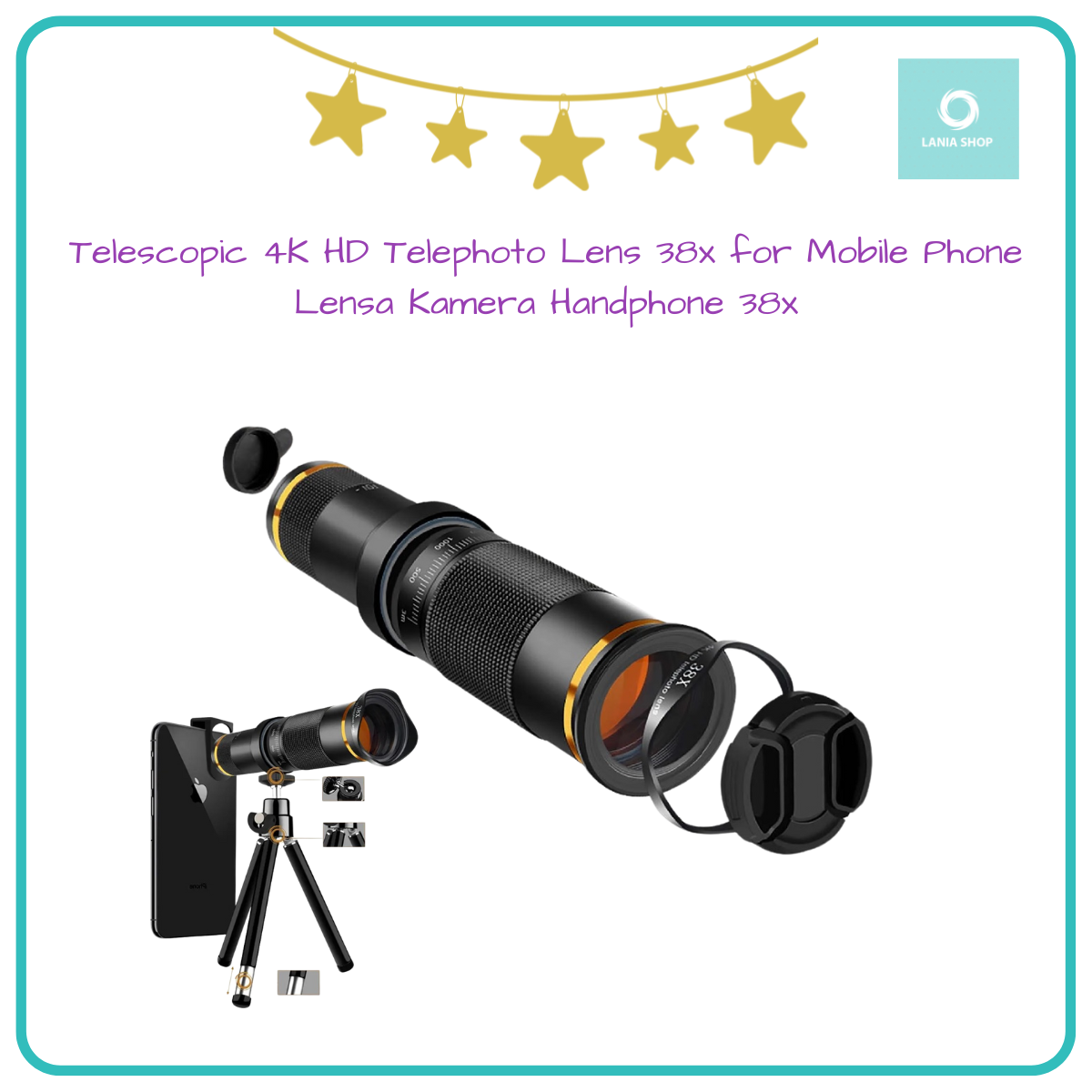 Jual Telescopic 4K HD Telephoto Lens 38x for Mobile Phone