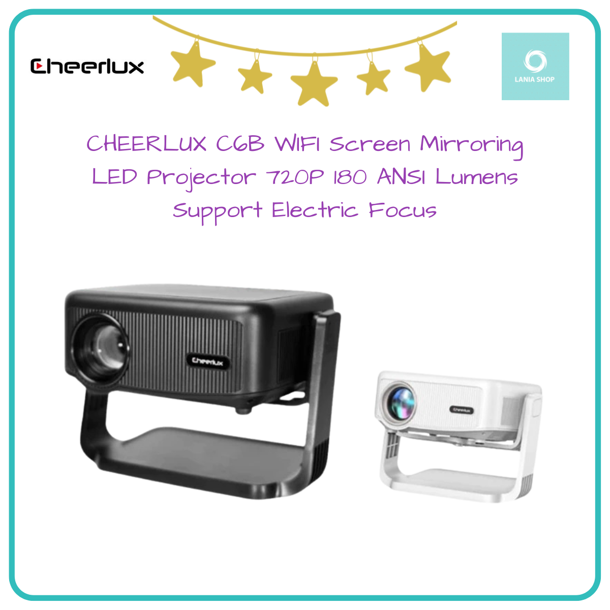 Jual CHEERLUX C6B WIFI Screen Mirroring - LED Projector 720P 180