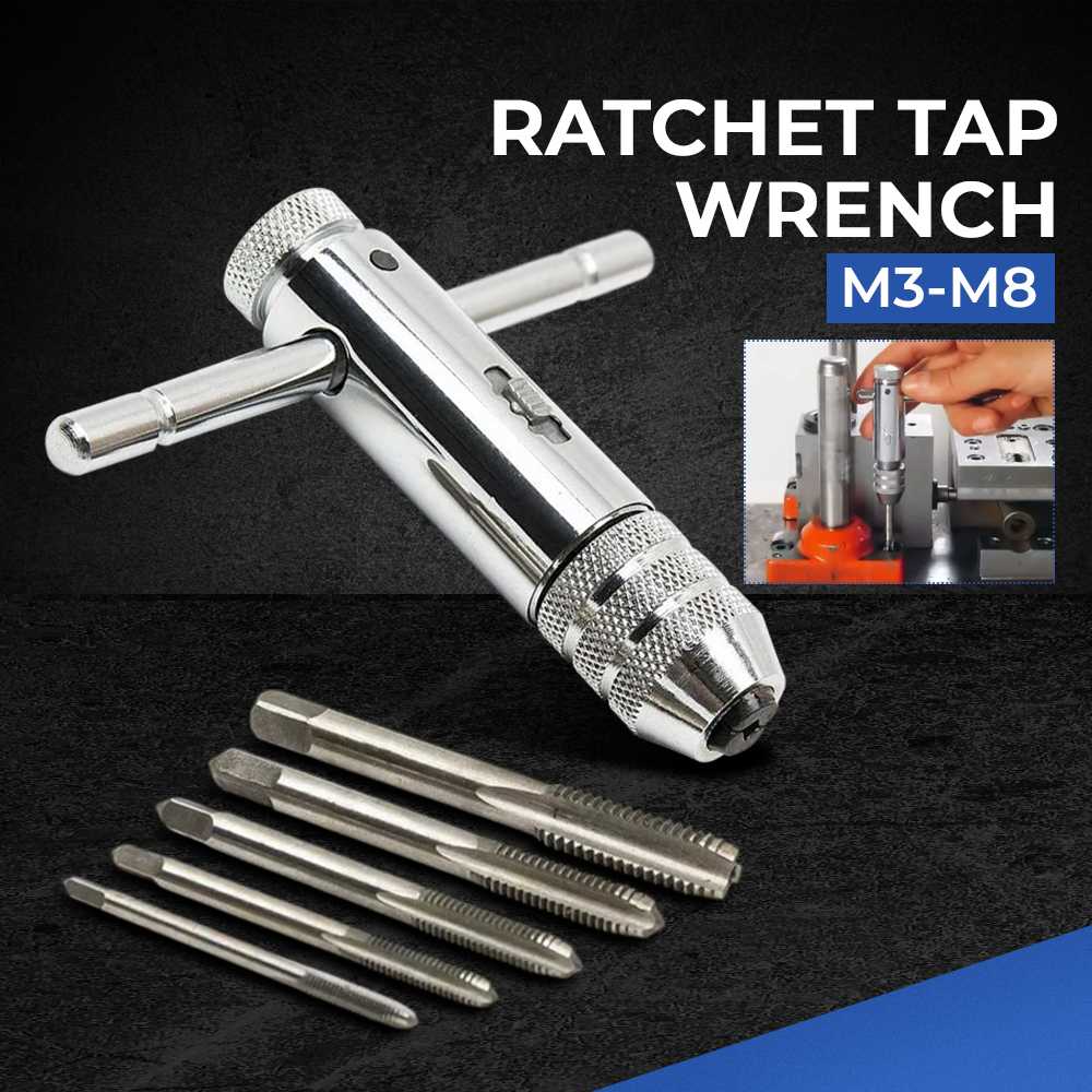 Jual WOZOBUY Set Hand Tap M3-M8 Pembuat Drat Ulir dengan Gagang