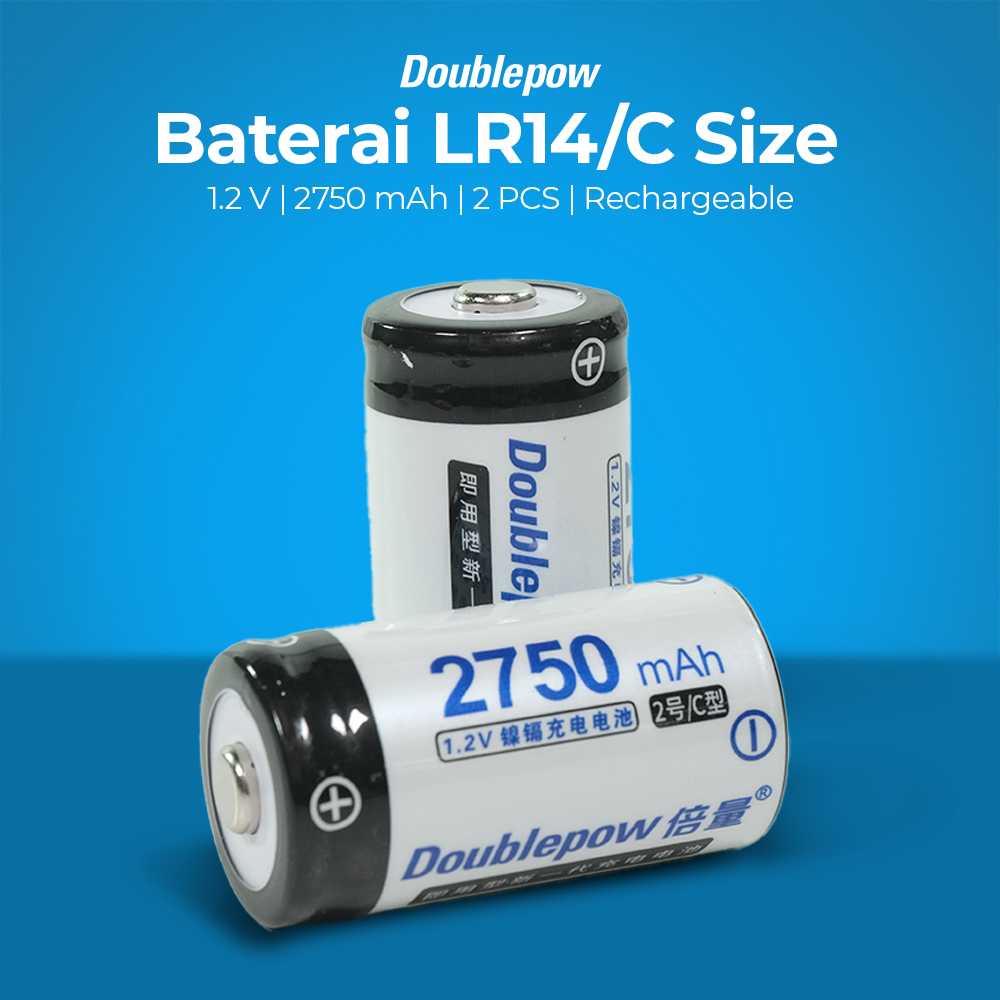 Jual Doublepow Baterai Rechargeable LR14 C Size Ni-CD 1.2V
