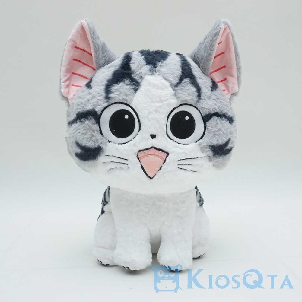 Jual boneka kucing furyu cat mata belo duduk ketawa abu abu large