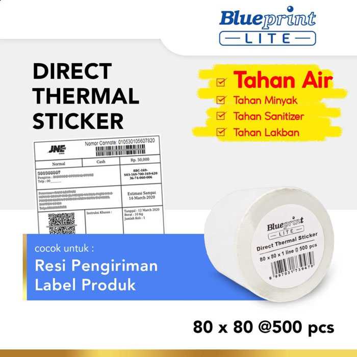 Jual Blueprint Lite Direct Thermal Sticker Label Stiker Barcode