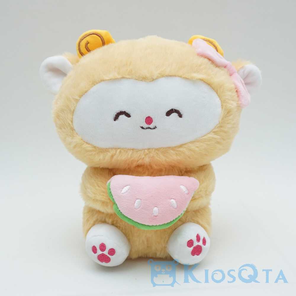 Jual boneka domba lucu cute sheep bawa semangka coklat muda small