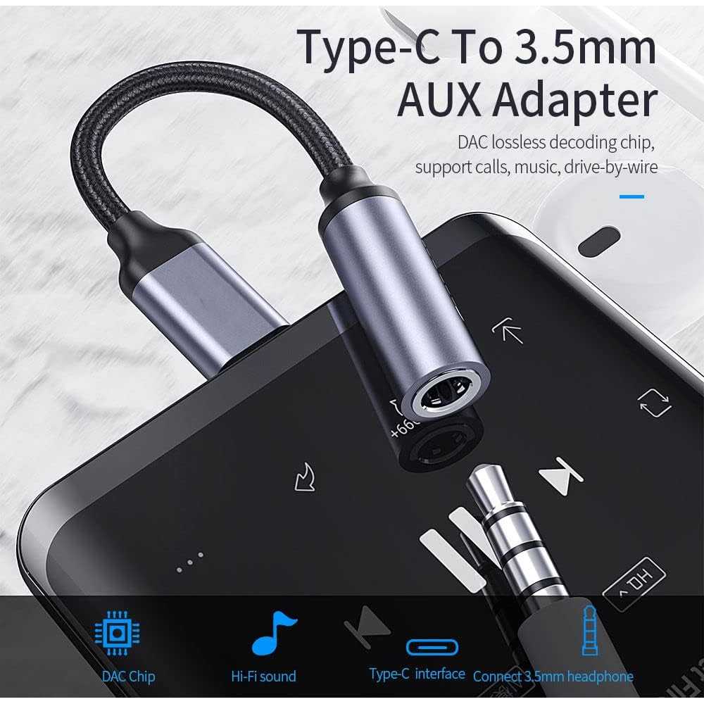 Jual ESSAGER Kabel Audio Braided Type C Male to 3.5mm Jack