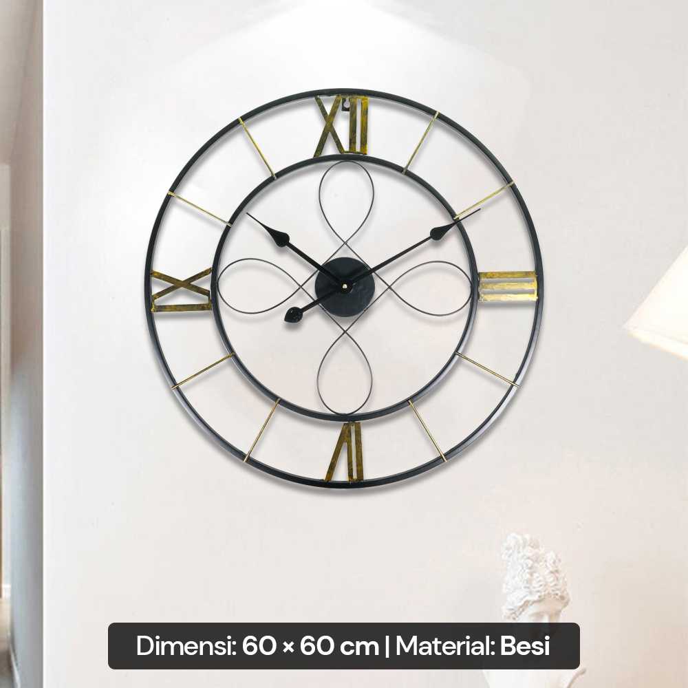 Jual NISEVEN Jam Dinding Besi Nordic Antique Clock Silent