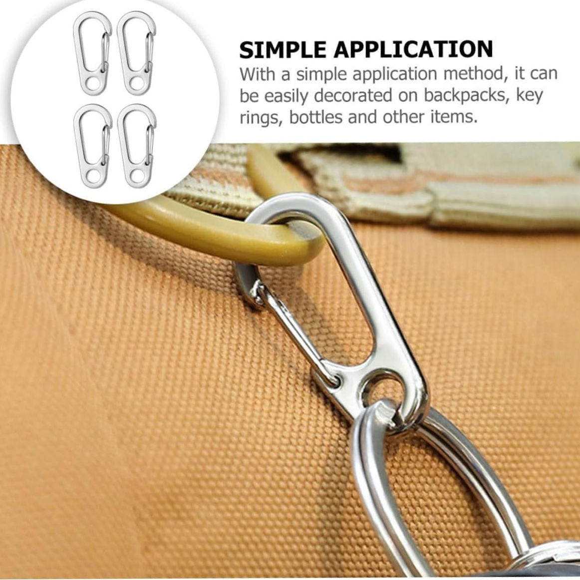 Jual GYMTOP Carabiner Gantungan Kunci Barang Stainless Steel