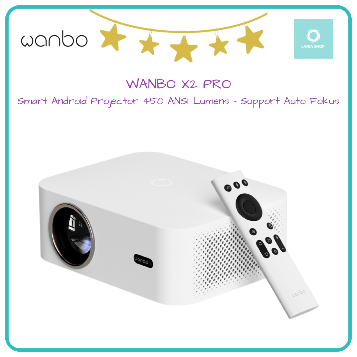 Jual WANBO X2 PRO - Smart Android Projector 450 ANSI Lumens