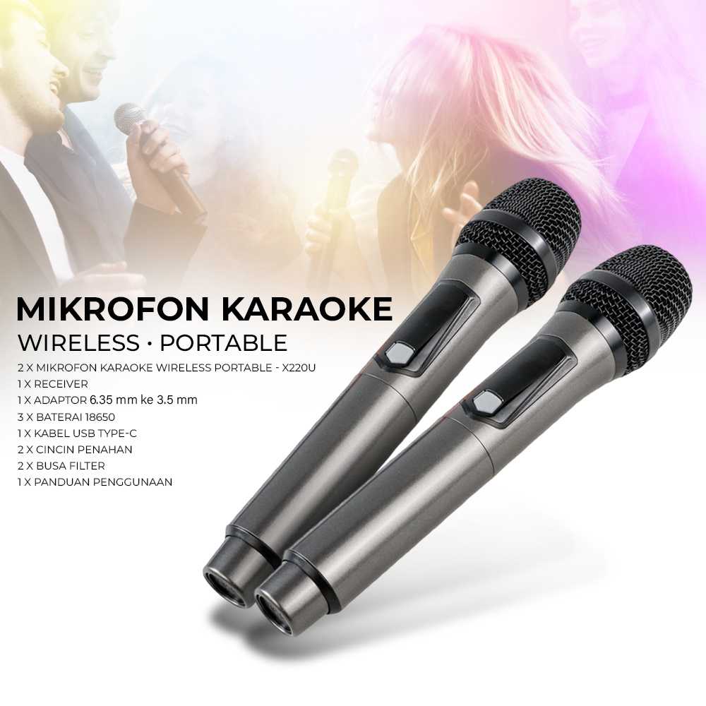 Jual TaffSTUDIO Mikrofon Karaoke Wireless Portable KTV 2.4GHz