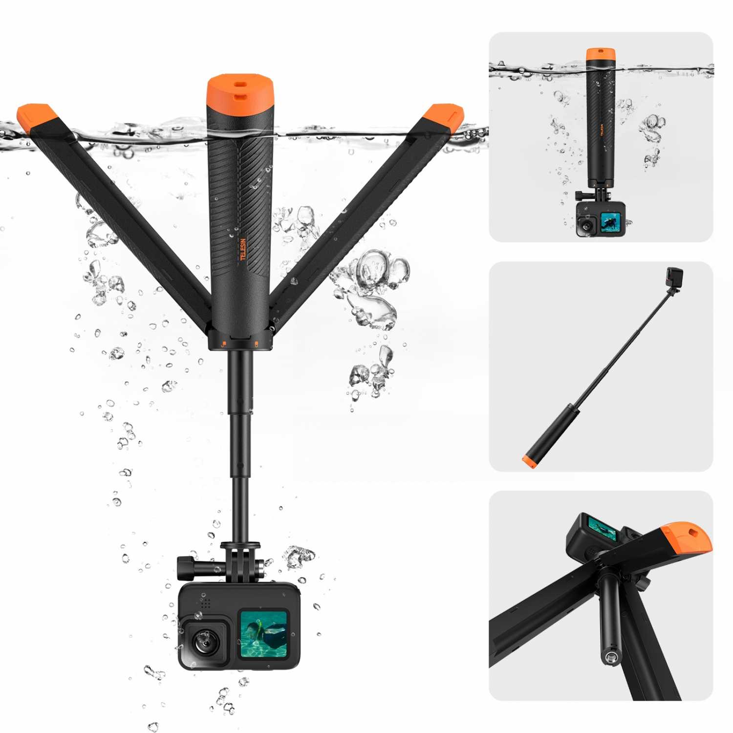 Jual TELESIN Tripod Kamera GoPro Floating Tripod Selfie Stick