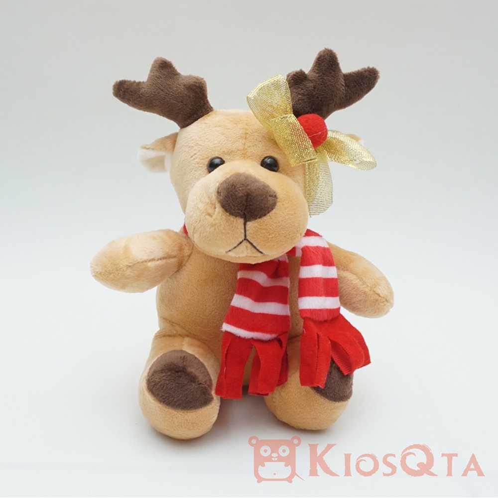 Jual boneka rusa natal sitting reindeer coklat muda OKT | Jakmall.com