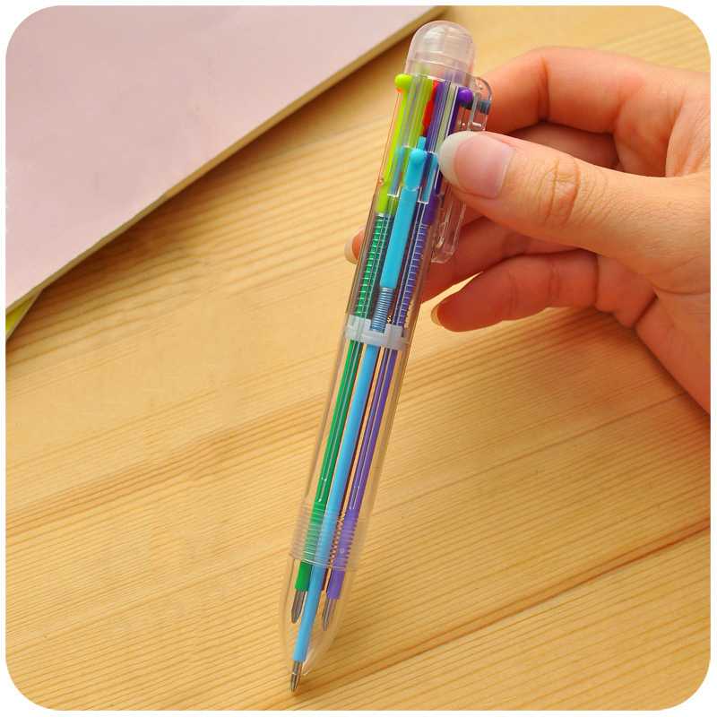 Jual Pulpen 6in1 Pena Bolpoin Warna-Warni Multi Colored Pen