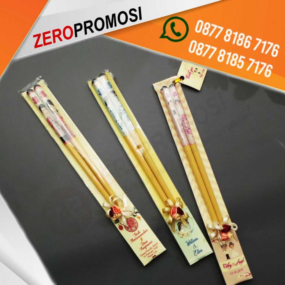 Jual Souvenir Wood Chopstick Sumpit Kayu Custom Gambar Murah