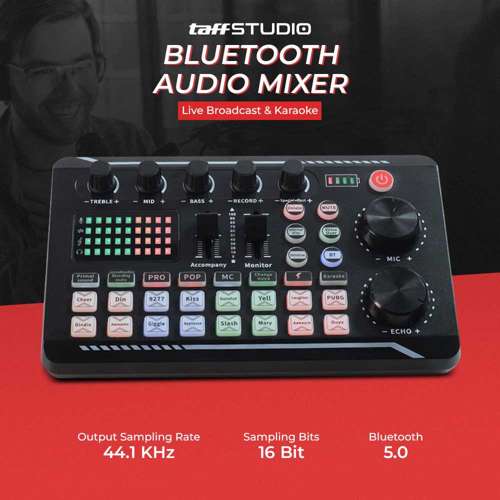 Jual TaffSTUDIO Pro Audio Bluetooth Mixer Sound Card Live