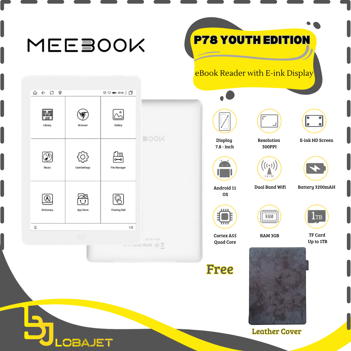 Jual MEEBOOK P78 YOUTH EDITION - 7.8-inch eBook Reader with