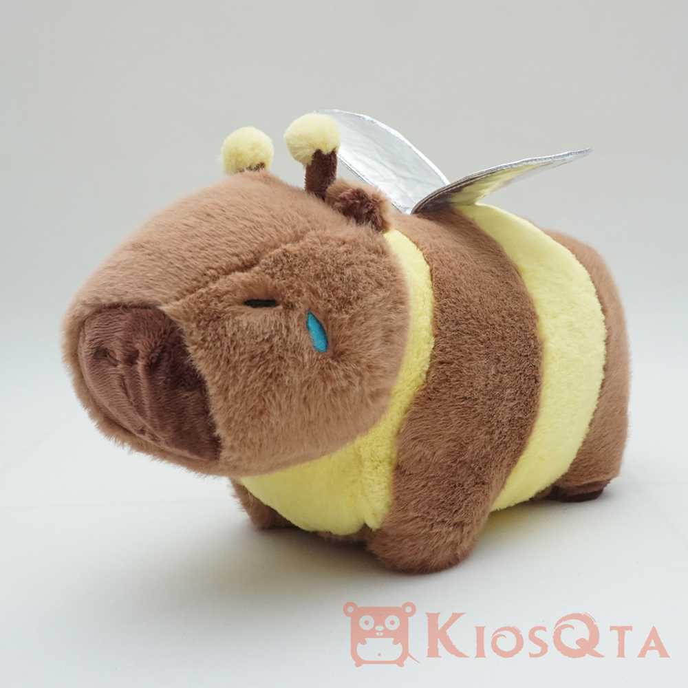 Jual boneka capybara marmut raksasa coklat kostum lebah bee