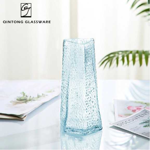 Jual Vas Bunga Kaca Dekorasi Interior Ruang Tamu Model Triangle