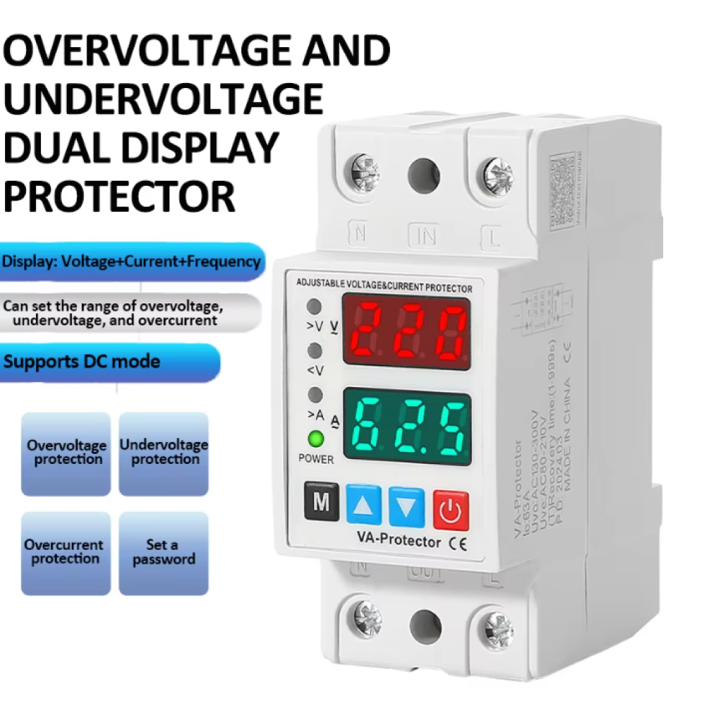 Jual BEVAV MCB Digital Din Rail Over Voltage Current Protector